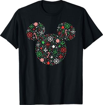 Disney Mickey Mouse Christmas Holiday Festive Filled Icon T-Shirt