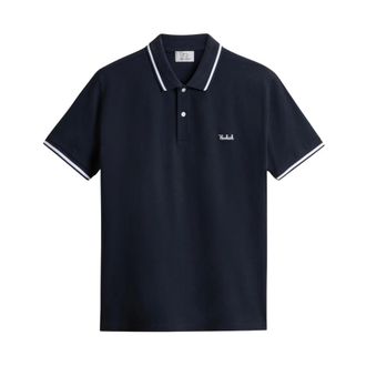 Woolrich Homme, Tops, Bleu, Taille: S Polo Graphique avec D&eacute;tails Ray&eacute;s