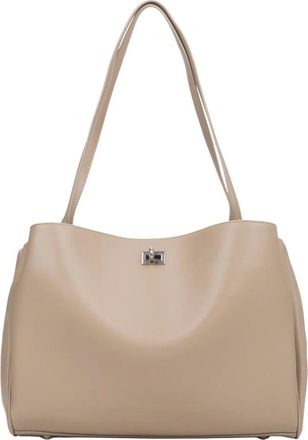 Estro & Luminara Femme, Sacs, Beige, Taille: ONE Size Sac Bandouli&egrave;re en Cuir avec Longues Anses
