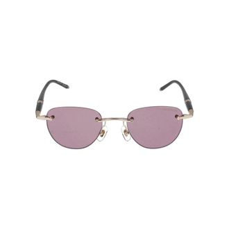 Montblanc Gold Schwarz Violette Sonnenbrille - - Accessories - Herren - Gelb - 48 MM