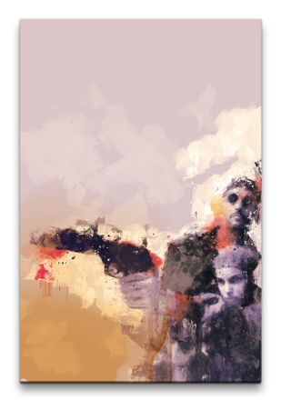 Paul Sinus Art L&eacute;on - Der Profi Natalie Portman Jean Reno Portr&auml;t Abstrakt Kunst Kultfilm 60x90cm Leinwandbild