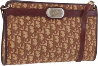 Dior Pre-owned Sac bandouli&egrave;re Trotter en toile - Femme - Pre-owned - Brun - Taille: ONE Size
