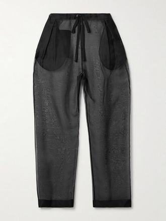 Khaite Trenton Hose Aus Seidenorganza Mit Falten - Schwarz