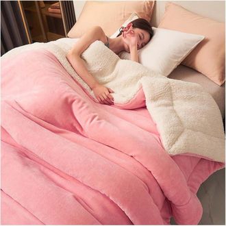 Generic Winter Dicker Lamm-Kaschmir Decke, Flauschige Kaschmir-Steppdecken, Dick warm Pl&uuml;sch, Lamm Kaschmir Flauschige Kaschmir Steppdecken F&uuml;r Allergiker Duv