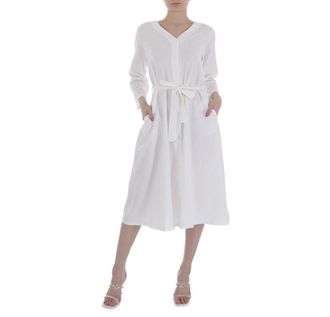 Ital-Design Sommerkleid Damen Freizeit Sommerkleid in Wei&szlig;