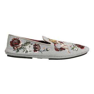 Dolce & Gabbana Velours-Slipper mit Kronenstickerei - - Shoes - Herren - Mehrfarbig - 44 EU