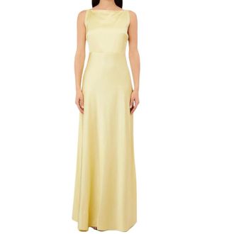 Liu Jo Femme, Robes, Jaune, Taille: 40 FR Longue Robe en Satin