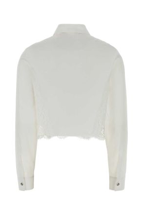 Versace Womens White Poplin Shirt Opticalwhite Exterior: Cotton Camicie