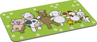 Emsa 509712 Brettchen f&uuml;r Kinder, Farmmotiv, 23.5 x 14.5 cm, Gr&uuml;n/Bunt, Farm Family
