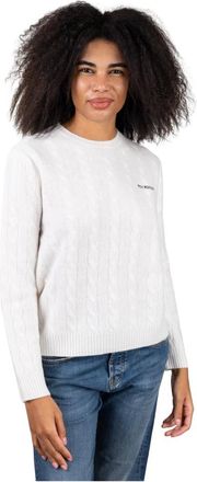 Roy Rogers Femme, Pulls, Blanc, Taille: 40 FR Cable Crew Neck