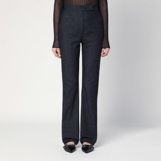 Max Mara Mitternachtsblaue Hose aus Baumwolle Denim-Effekt