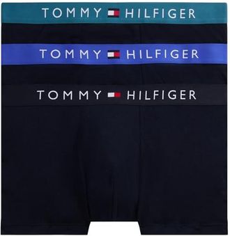 Tommy Hilfiger Boxers Lot de 3 Homme avec Ceinture &agrave; Motif Logo, Multicolore (D Sky/Fmy Ocn/Nob Blu), S