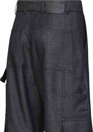 Balenciaga Wool Twill Cargo Pants - Navy
