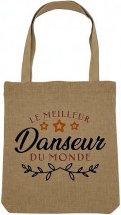 Fabulous Sac Shopping Tote Bag Aspect Lin - Le Meilleur Danseur du Monde Salsa Jazz Rock Classique Art Musique - Sac de Courses Toile Epaisse 360g Beige Nature