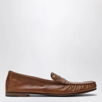 Versace Braune Guanto Mokassins aus Kalbsleder