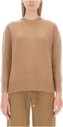 Max Mara Femme, Pulls, Beige, Taille: 42 FR Maille ras du cou