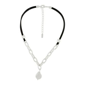 Dansk Copenhagen Femme, Accessoires, Noir, Taille: ONE Size Collier Chunky en Cuir Mixte