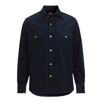 Oscar Jacobson Corduroy Skjorte - Homme - Chemises - Bleu - Taille: 2XL