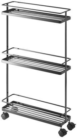 Yamazaki Tableware Yamazaki 7152 TOWER Nischenwagen, schwarz, Stahl, Minimalistisches Design, 38 x 12 x 66 cm (LxBxH)