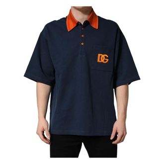 Dolce & Gabbana Homme, Tops, Bleu, Taille: M Polo Manches Courtes