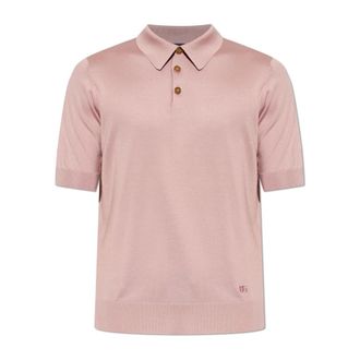 Dolce & Gabbana Seidenpolohemd mit Sticklogo - - Tops - Herren - Rosa - S