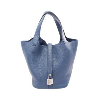 Herm&egrave;s Sac seau vintage doccasion - Femme - Pre-owned - Bleu - Taille: ONE Size