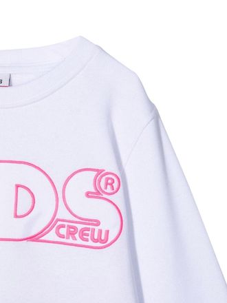 GCDS Cropped Cotton Sweatshirt - White