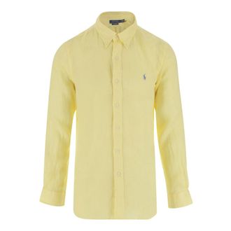 Polo Ralph Lauren Homme, Chemises, Jaune, Taille: XL Chemise Boutonn&eacute;e en Lin