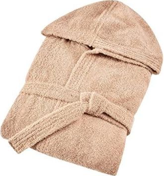 Bassetti Time Peignoir en &eacute;ponge avec capuche pour Homme et Femme 360 g/m&sup2;, Beige, XXL