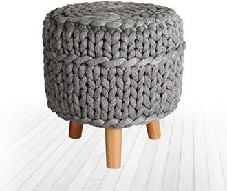 Homemania HOME MANIA Homemania Sitzsack, Baumwolle, Polyester, weicher Frottee, Holz, Grau, 40 x 40 x 45 cm