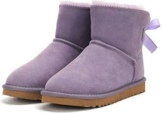Generic QXDZSW Bottes dhiver chaudes avec noeud pour femme Taille 34-45, Dream Purple, 41.5 EU
