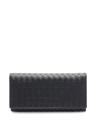 Bottega Veneta portefeuille en cuir Intrecciato (années 2020) - Noir