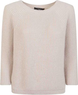 Max Mara Rundhalspullover - Beige