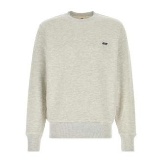 Autry Homme, Sweatshirts et sweats &agrave; capuche, Gris, Taille: M SweaT-shirt &agrave; col rond avec logo brod&eacute;