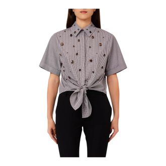 Liu Jo Hemd mit Nieten und Karomuster - - Blouses & Shirts - Damen - Braun - M