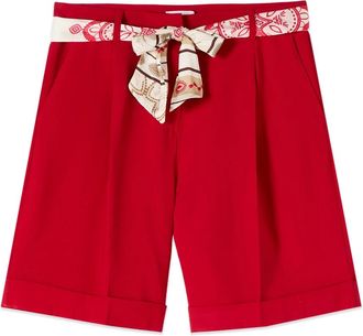 Oltre Femme, Shorts, Rouge, Taille: 50 FR Bermuda avec ceinture &agrave; motifs