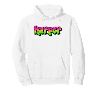 BDAZ Harper Graffiti Personalisierter Name Gr&uuml;n Rosa Frauen M&auml;dchen Pullover Hoodie