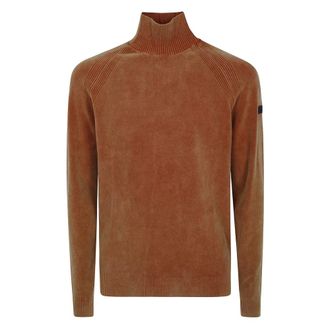 Roberto Ricci Design Tricot Col Roul&eacute; Velours Techno Wash - Homme - Pulls - Brun - Taille: S