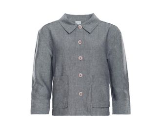 Living Crafts Strickjacke ONYX Leichte Sommerjacke aus reinem, ungef&uuml;ttertem Leinenstoff
