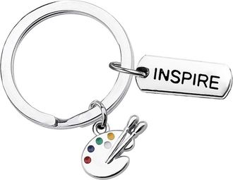 Holibanna Metallschl&uuml;sselring Mit Malpalette Anh&auml;nger Charm K&uuml;nstler Schl&uuml;sselanh&auml;nger Stilvoller Schl&uuml;sselbund Geschenk F&uuml;r Kunstliebhaber