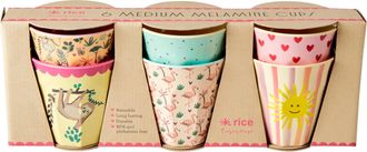 Rice Medium Melamin Becher - Multi - 6er Pack
