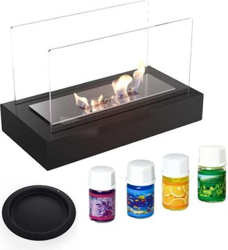 Kratki Tischkamin GALINA schwarz T&Uuml;V Zubeh&ouml;rset