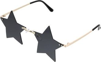 Hemoton Lunettes de Soleil D&eacute;toile sans Monture, Polycarbonate et M&eacute;tal, Cadre Dor&eacute; Verres Noir-gris, Accessoire Original pour F&ecirc;te, Soir&eacute;e et Plein Air