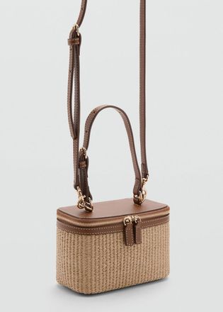 Mango Trousse de toilette fibres naturelles fermeture &Eacute;clair beige - Femme - Taille unique - MANGO