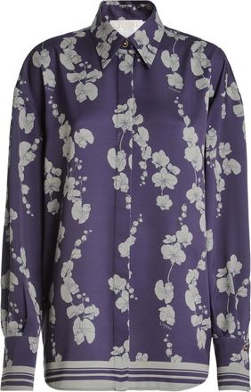 Genny Chemise &agrave; imprim&eacute; floral - Femme - Blouses et Chemises - Bleu - Taille: 38 FR
