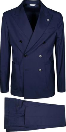 Manuel Ritz costume &agrave; veste &agrave; boutonni&egrave;re crois&eacute;e - Bleu