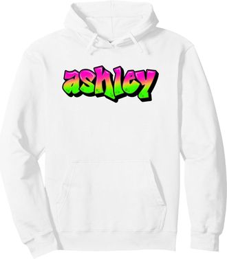 BDAZ Ashley Graffiti Personalisierter Name Gr&uuml;n Rosa Frauen M&auml;dchen Pullover Hoodie