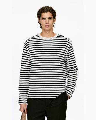 Arket Langarmpullover Aus Baumwollfleece -Wei&szlig;