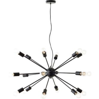 Brilliant Suspension Dree 90cm noir mat m&eacute;tal 18x A60, E27, 40 w, adapt&eacute; &agrave; une lampe normale (non incluse)