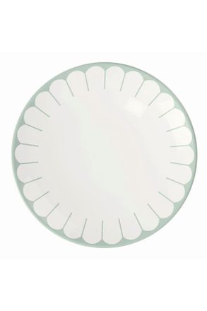 Villeroy & Boch Fr&uuml;hst&uuml;cksteller Fleur Vert, Wei&szlig;, Salbeigr&uuml;n, Keramik, Blume, rund, 21x2.5x21 cm, robust, Essen & Trinken, Geschirr, Teller, Kuchenteller